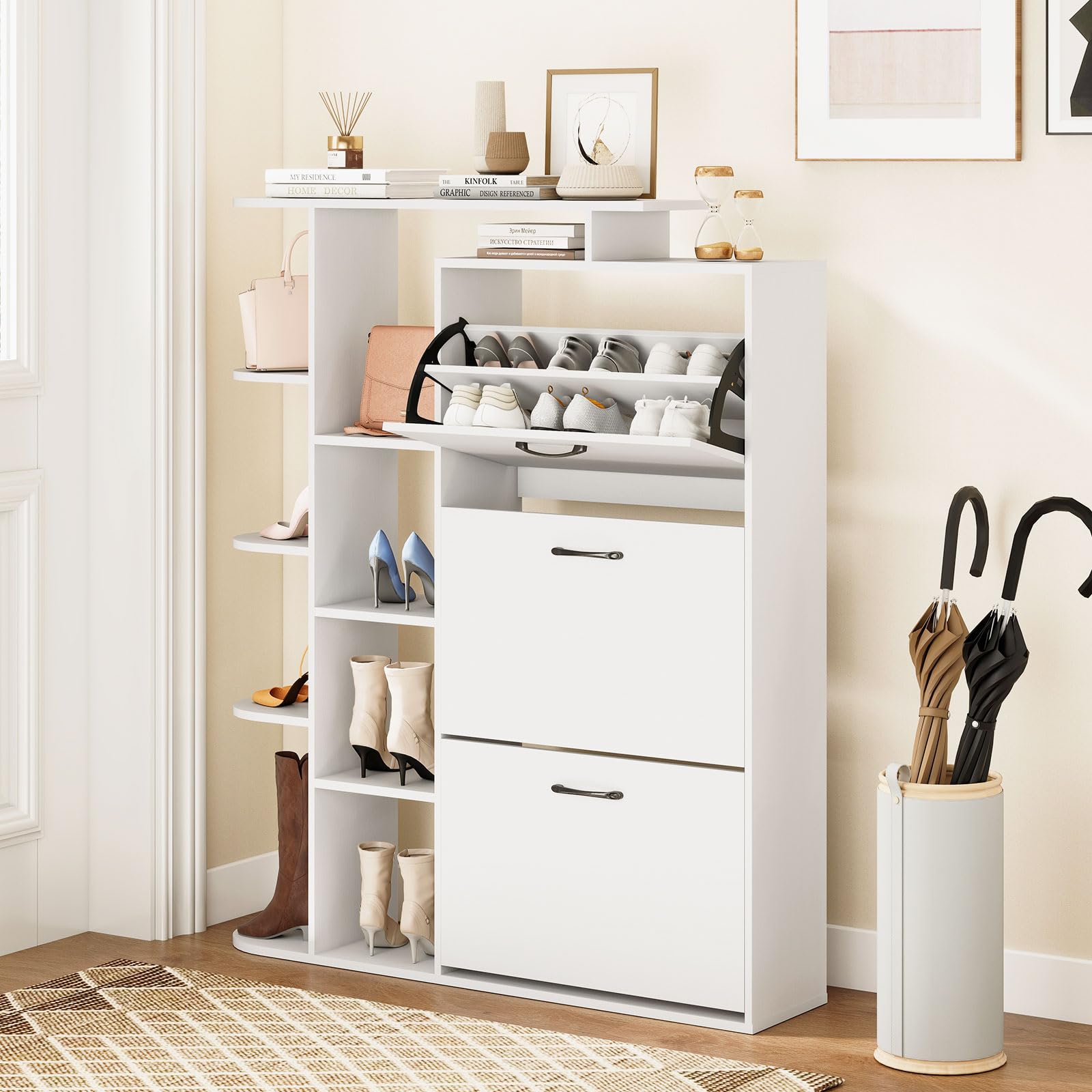 Giantex Shoe Cabinet with 3 Flip Drawers for Entryway – GiantexCA